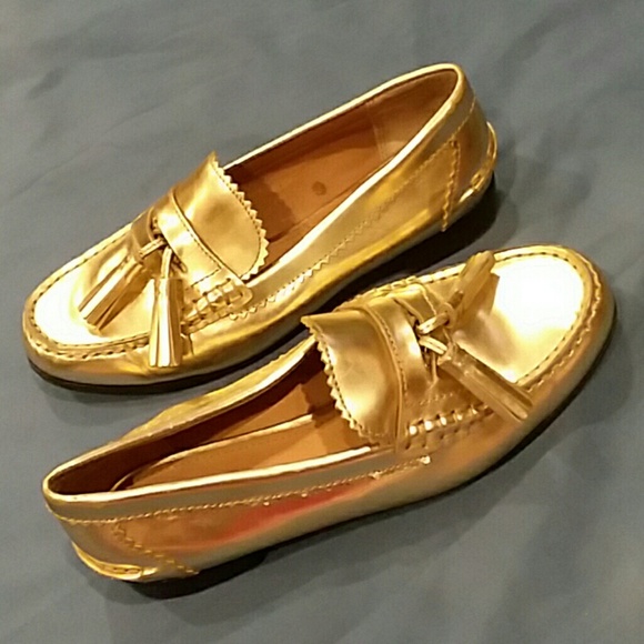 Coach | Shoes | Gold Metallic Coach Loafers | Poshmark